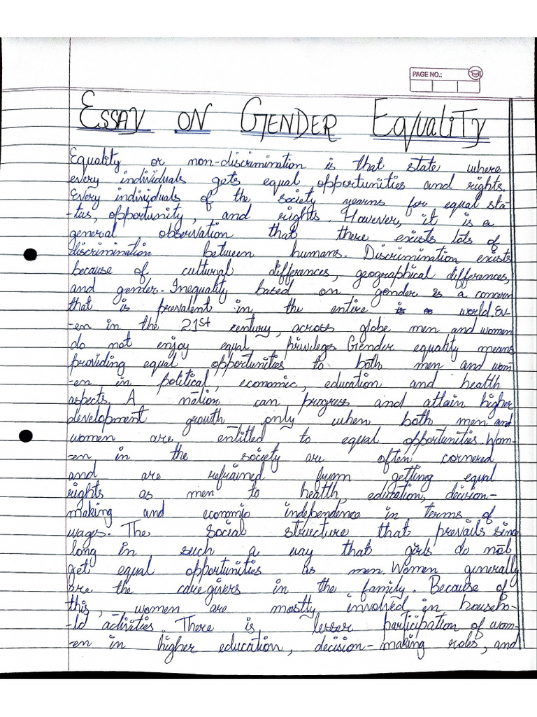 Essay On Gender Equality | PDF