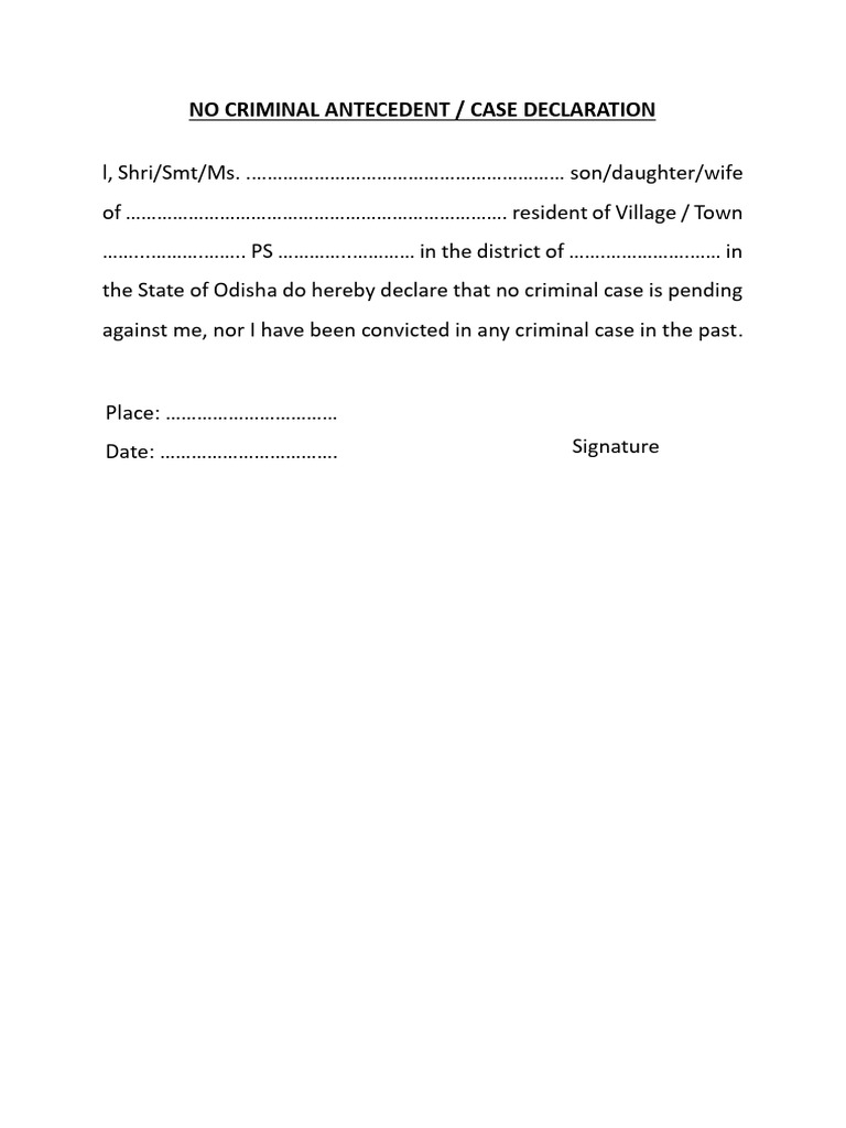 No Criminal Antecedent | PDF