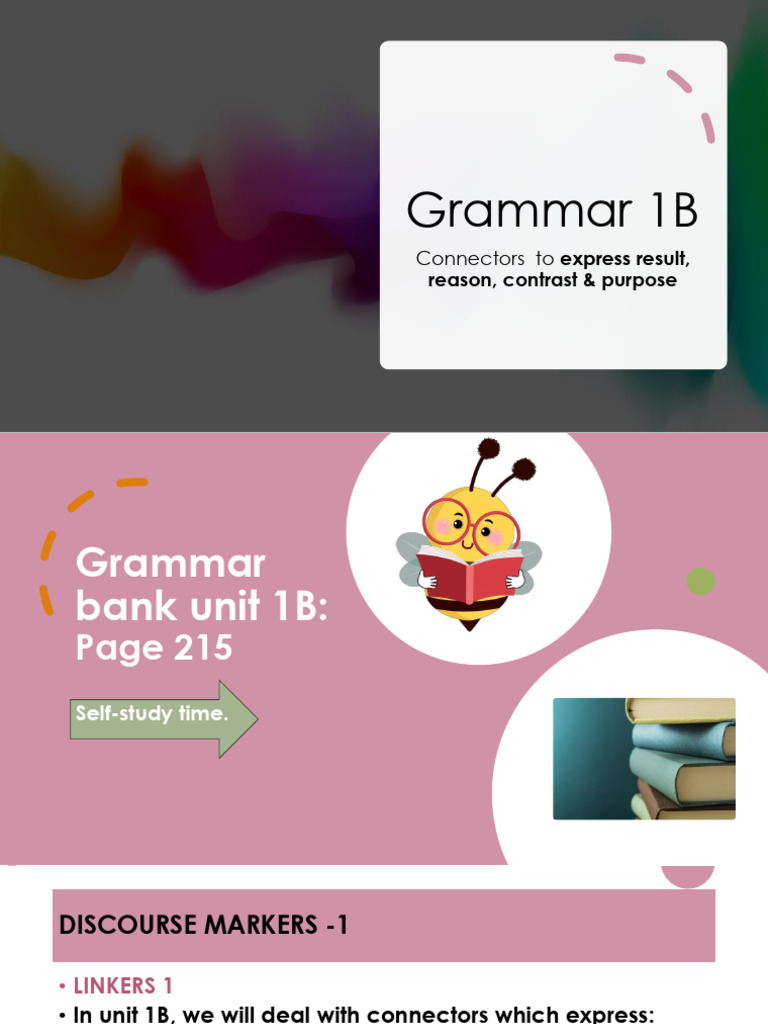 1C1 - Grammar 1B-1 Connectors | PDF | Sentence (Linguistics) | English Language