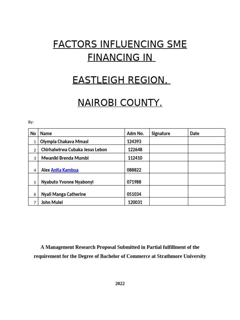 FACTORS INFLUENCING SME FINANCING IN KENYA | PDF | Loans | Interest FACTORS INFLUENCING SME FINANCING IN KENYA | PDF | Loans | Interest