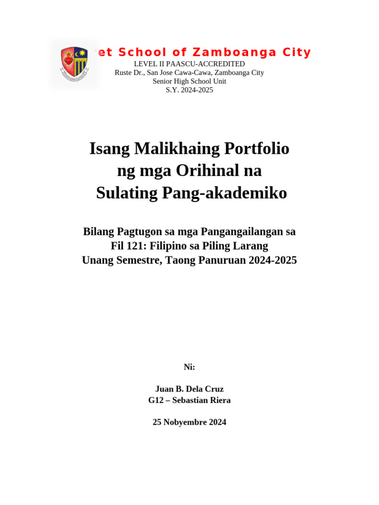 Fil 121 Grand Task Coverpage Format (1) | PDF