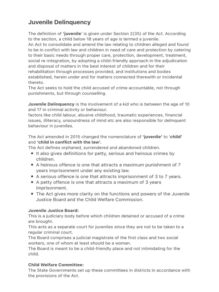 Juvenile Delinquency | PDF | Juvenile Court | Juvenile Delinquency