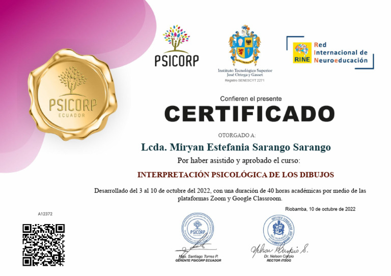 INTERPRETACIÓN PSICOLÓGICA DE LOS DIBUJOS - Lcda. Miryan Estefania Sarango Sarango | PDF