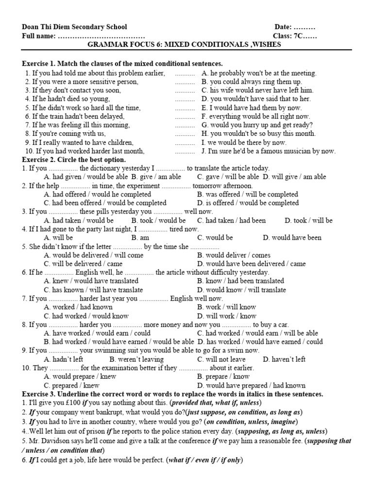 CONDITIONAL, WISH | PDF | Sentence (Linguistics) | Syntax