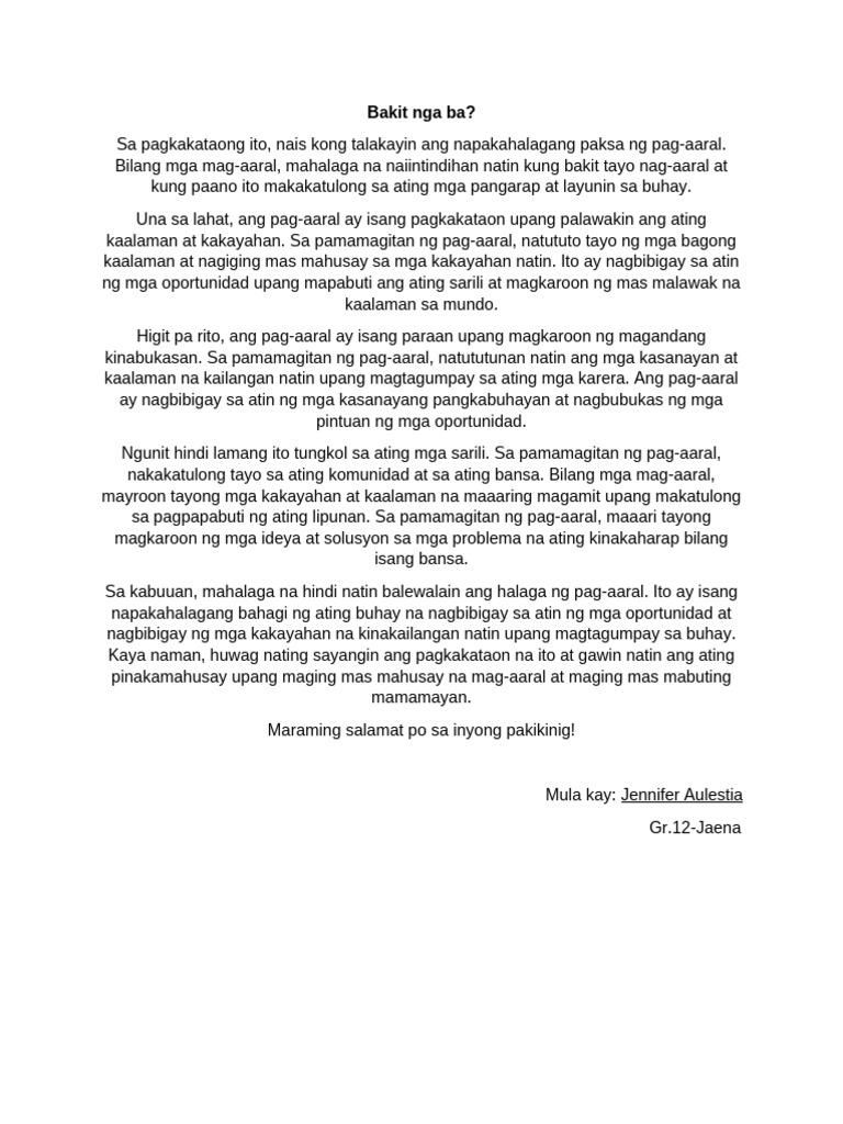 TALUMPATI, Filipino - 12 | PDF