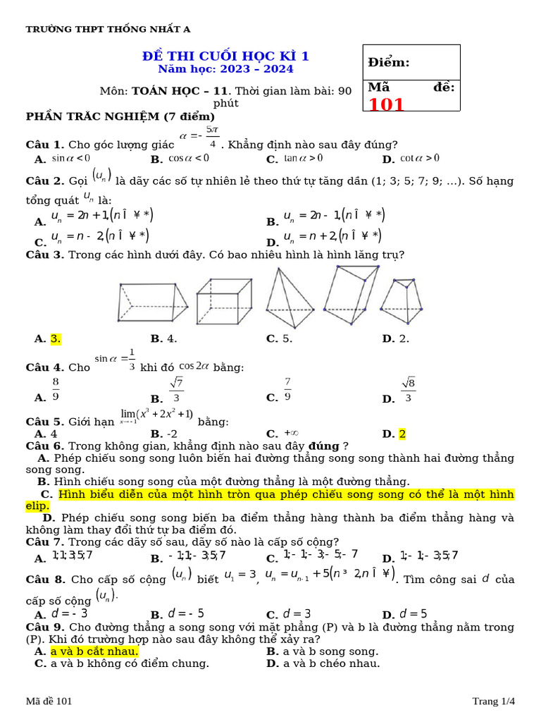 de-cuoi-hoc-ky-1-toan-11-nam-2023-2024-truong-thpt-thong-nhat-a-dong-nai (1) | PDF