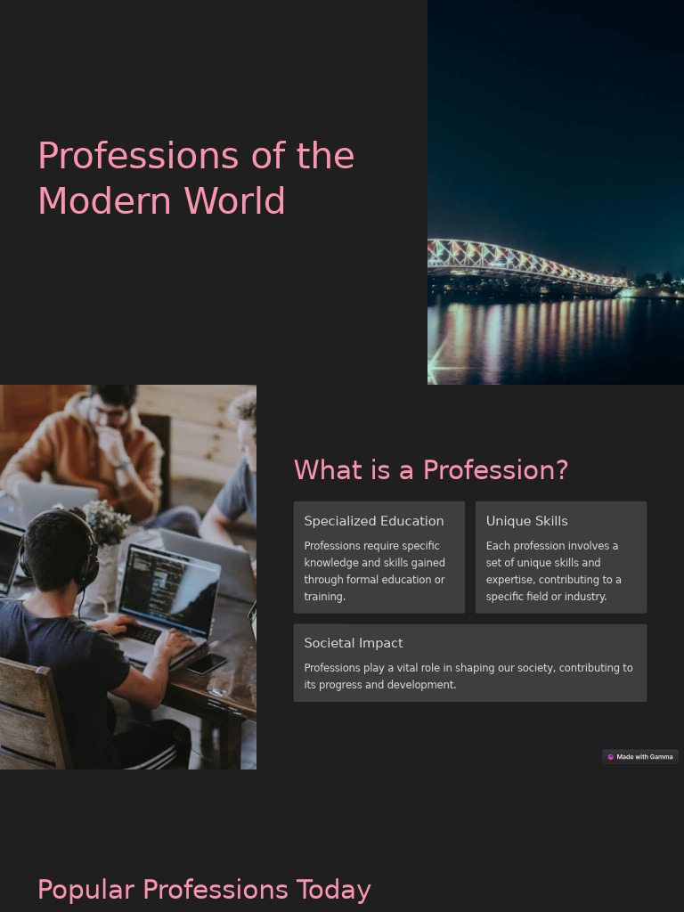 Professions Shaping Modern Society | PDF | Profession | Cognition