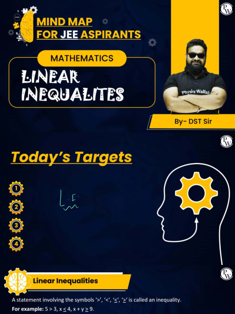 LINEAR INEQUALITIES Class Notes JEE Mindmap | PDF