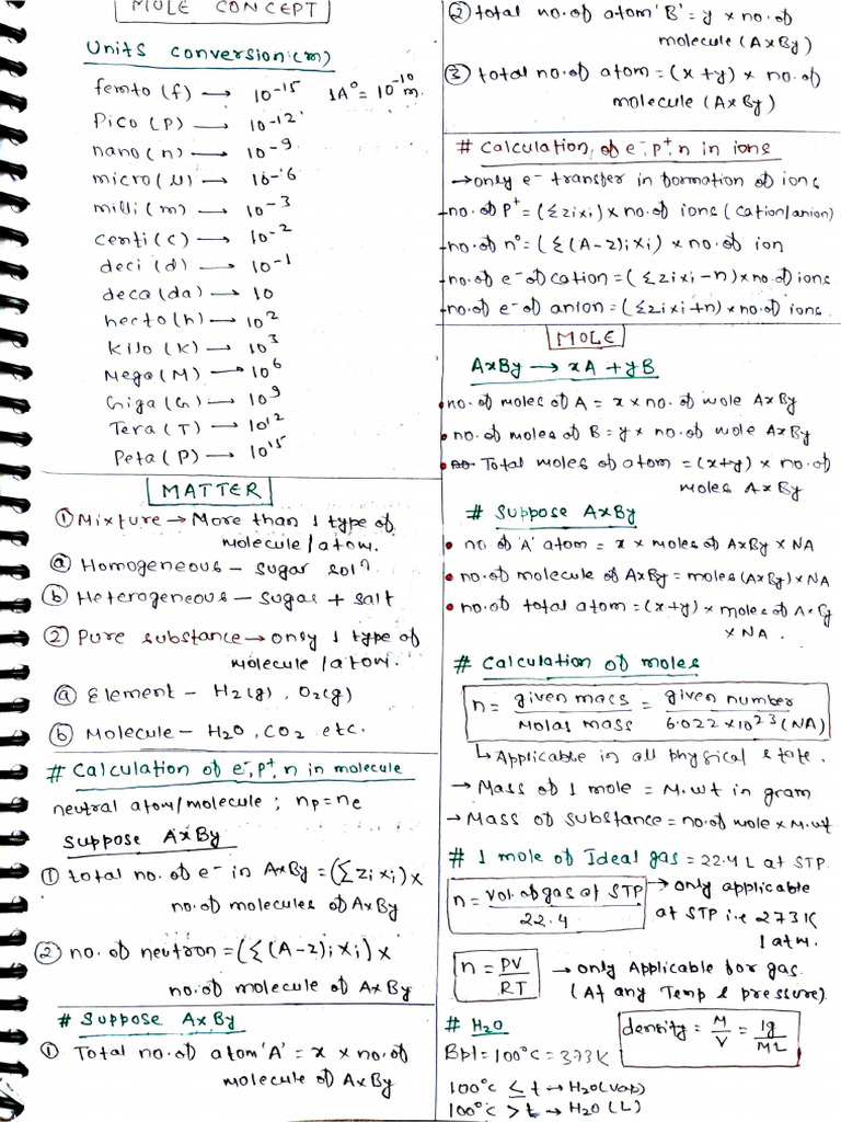 Physical Chemistry Concepts and Calculations | PDF | Motion (Physics ...