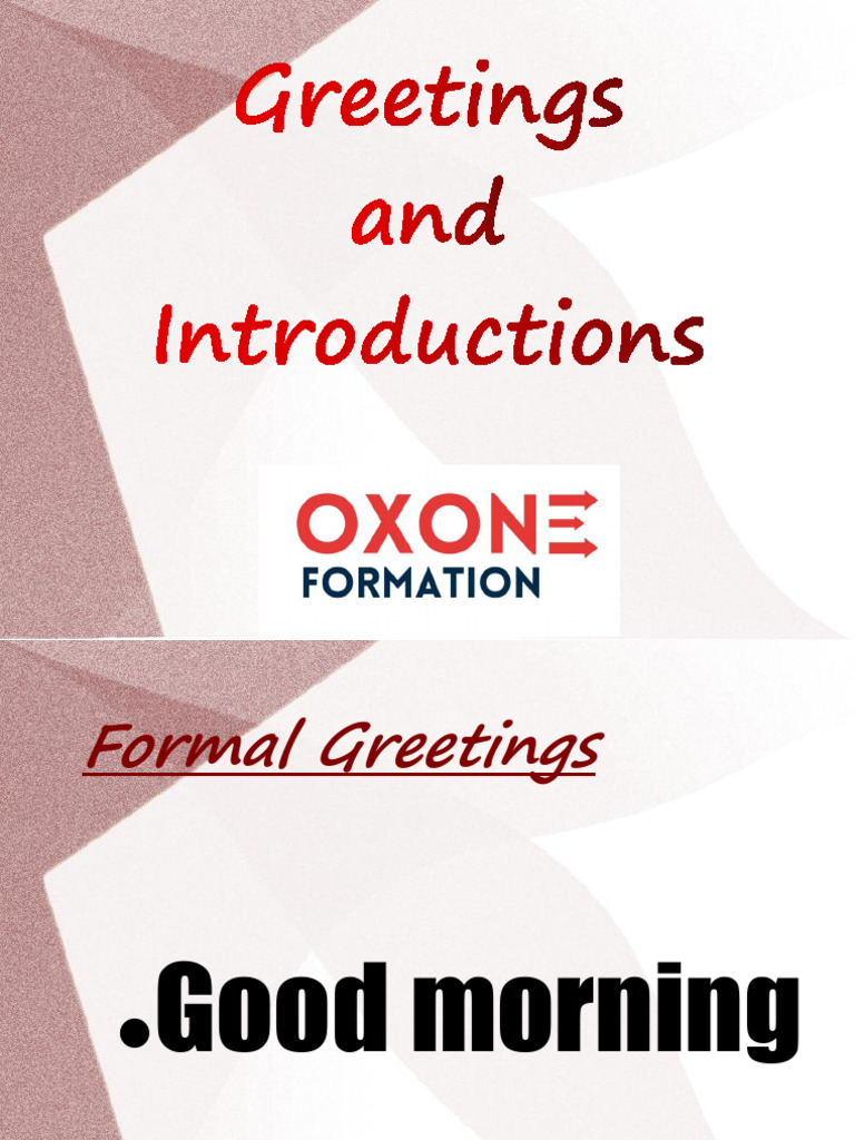 Formal and Informal Greetings | PDF