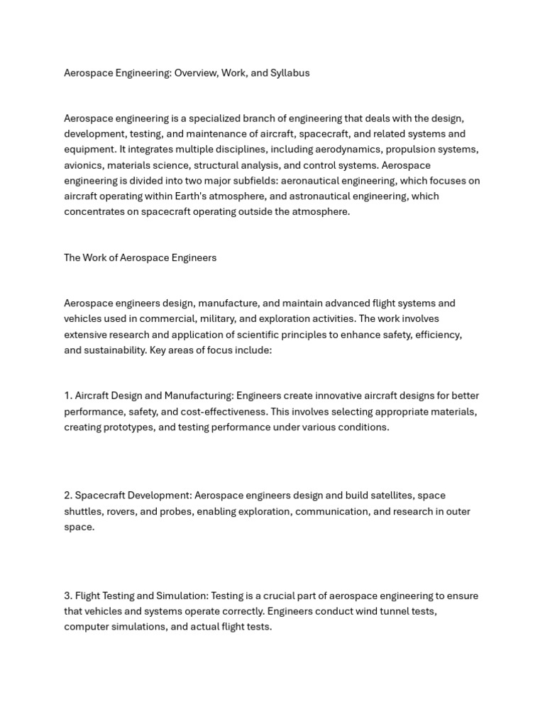 Aerospace Engineering | PDF | Aerospace Engineering | Aerospace