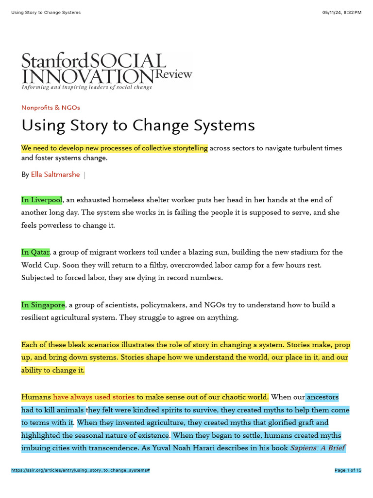 Storytelling for Systemic Change | PDF | Narrative | Empathy
