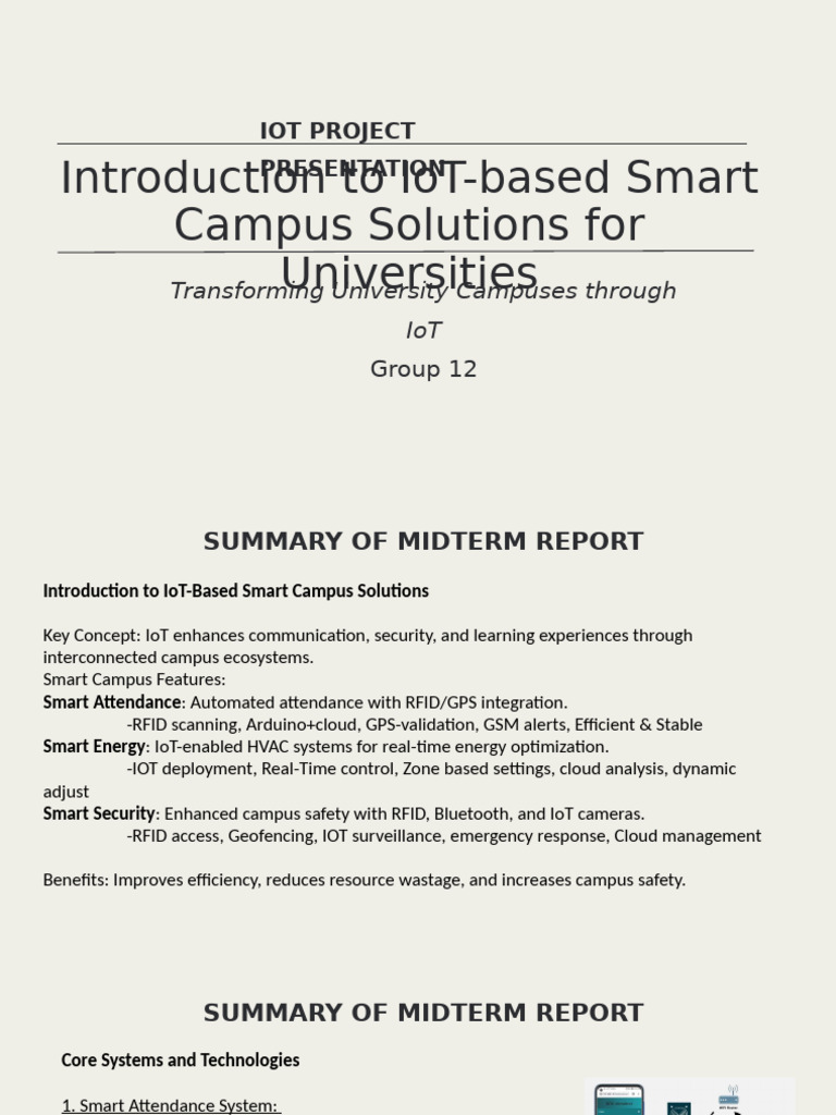 IoT Final Presentation | PDF | Radio Frequency Identification | Internet Of Things