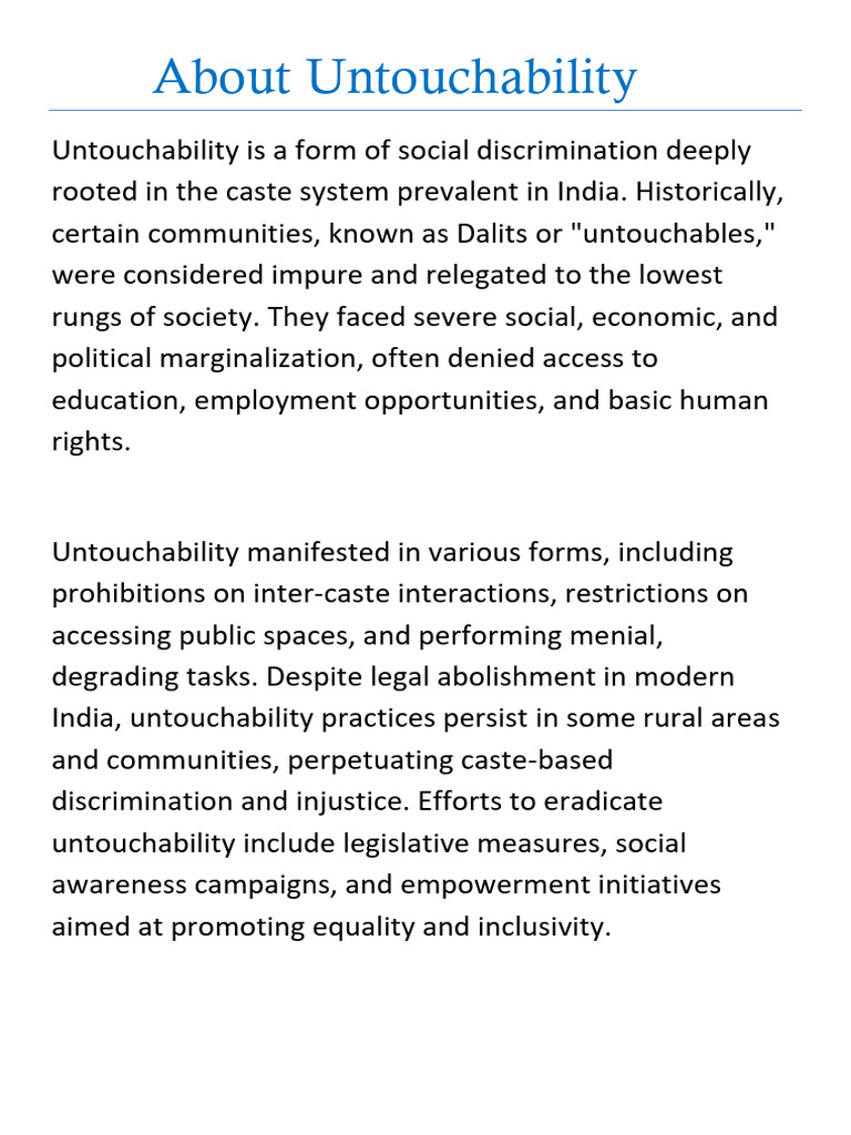 About Untouchability | PDF