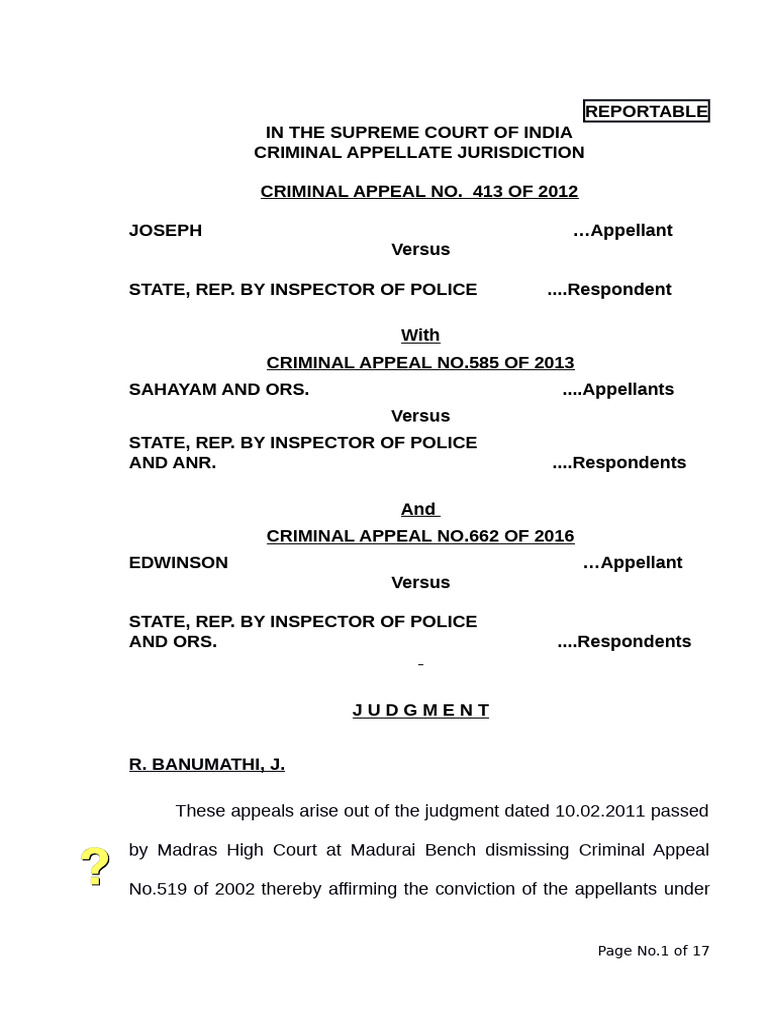 Joseph Vs State Representative of Police | PDF | Crimes | Crime & Violence
