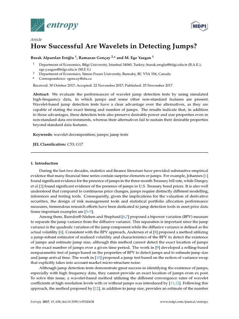 How Successful Wavelets Detecting Jumps | PDF | Bootstrapping (Statistics) | Wavelet