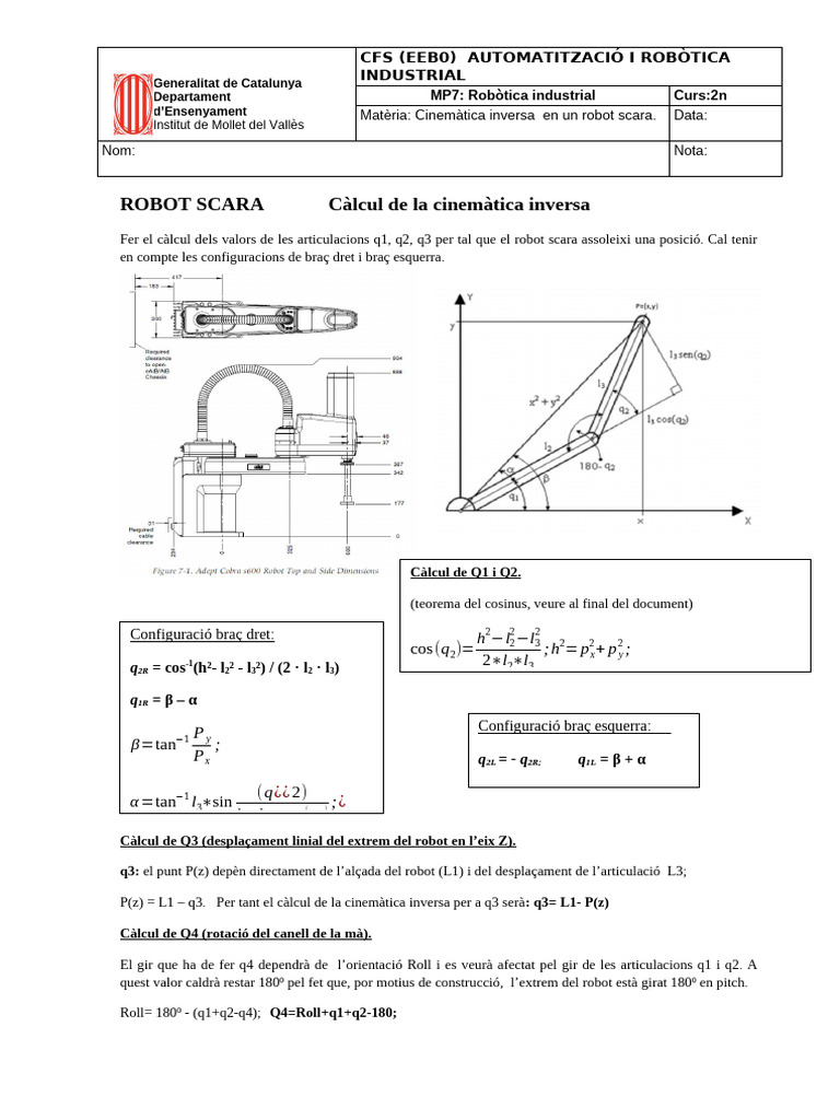 A1-3 Cinematica Inversa Scara v2425-r | PDF