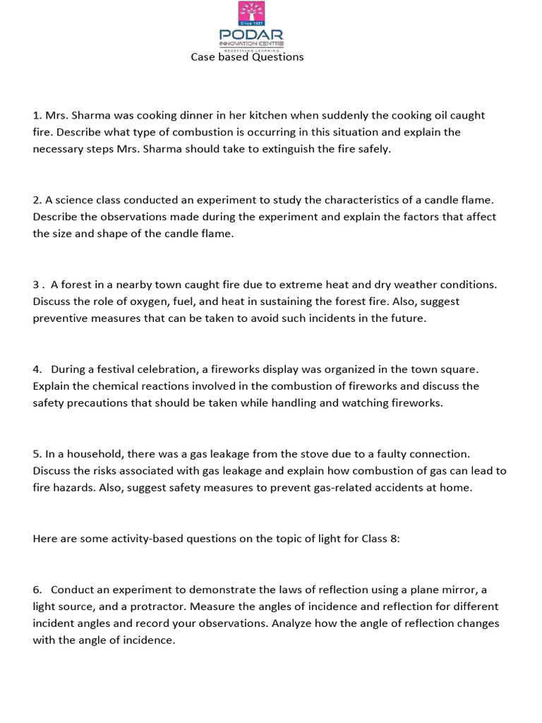 Case based Questions - Copy | PDF | Petroleum | Fires