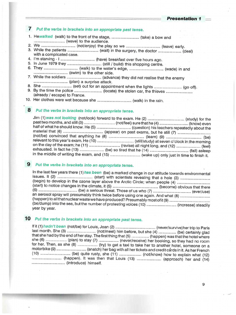 past tenses revision | PDF