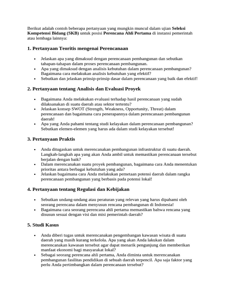 (Materi SKB) - Perencana Ahli Pertama | PDF