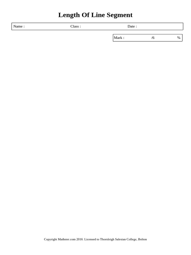 Length of Line Segment - 1 | PDF