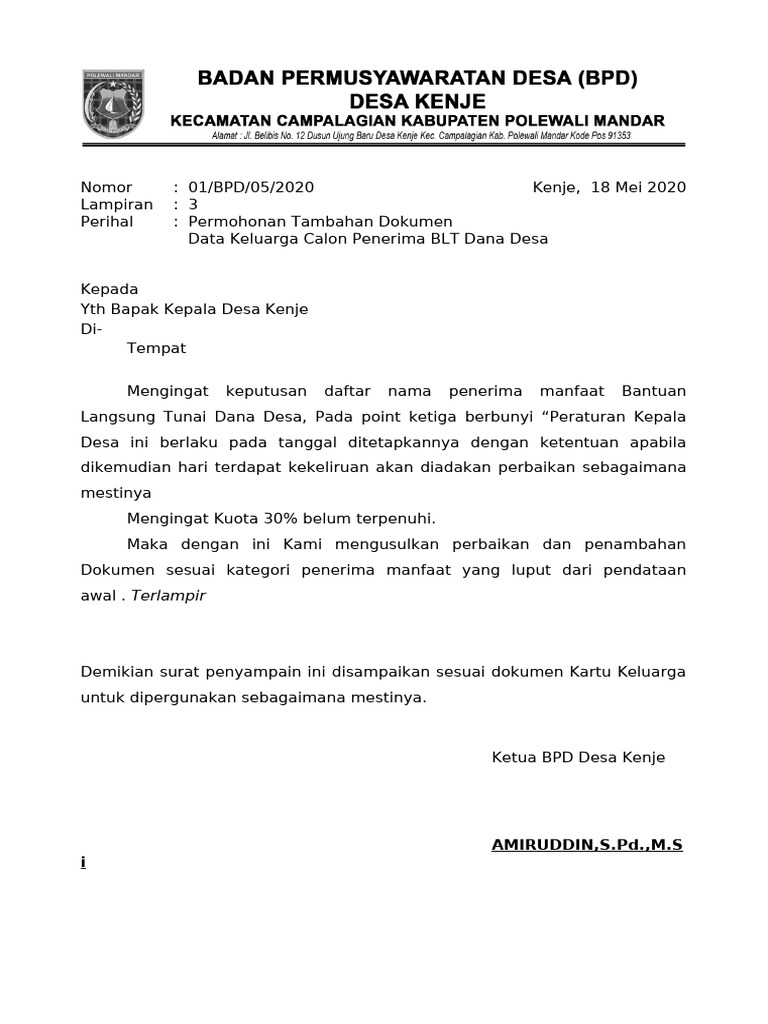 Permohonan Pak Amir | PDF