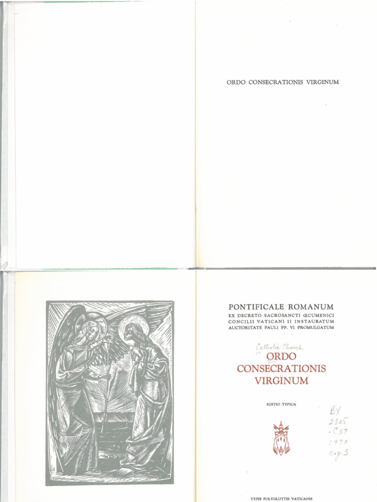 Ordo Consecrationis Virginum 1970 | PDF