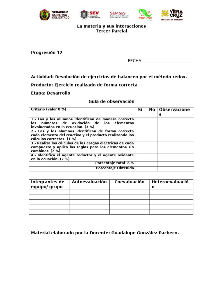 Inst. Prog. 11,12.13.14.15 y 16 La materia y sus interacciones | PDF ...