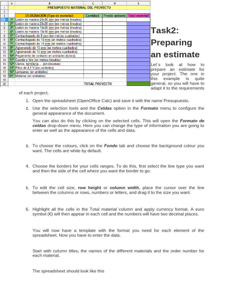 Task_2. Preparing an estimate | PDF