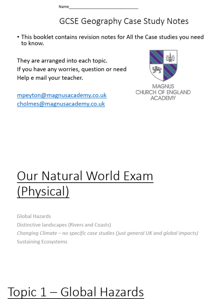 GCSE Geography Study Guide | PDF | Whaling | River