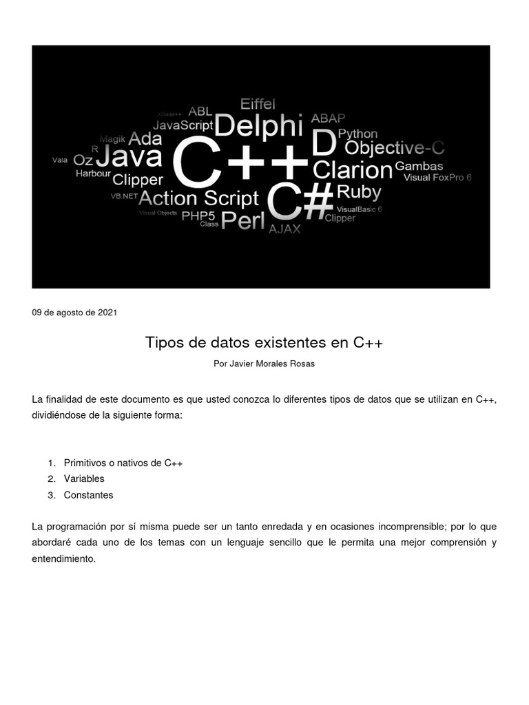 Tipos de Datos en C | PDF | Tipo de datos | C