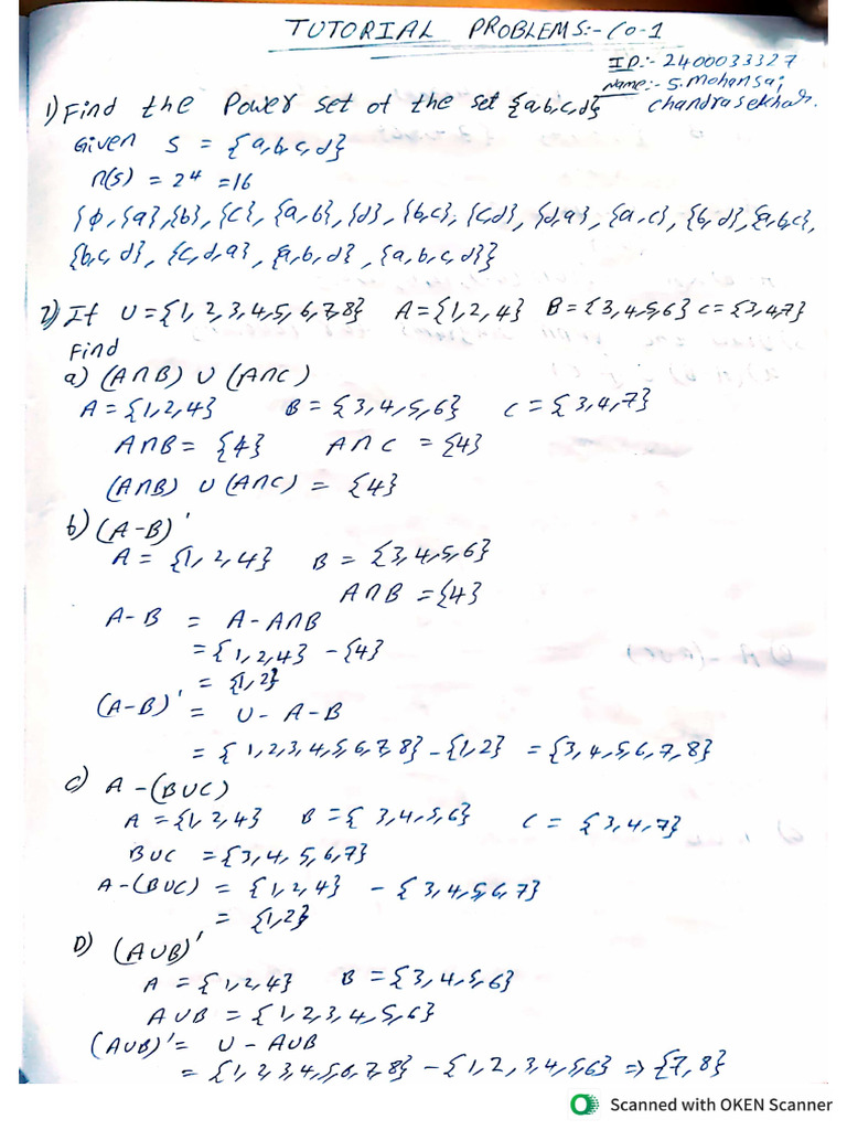 Tutorial Problems Co-1 | PDF