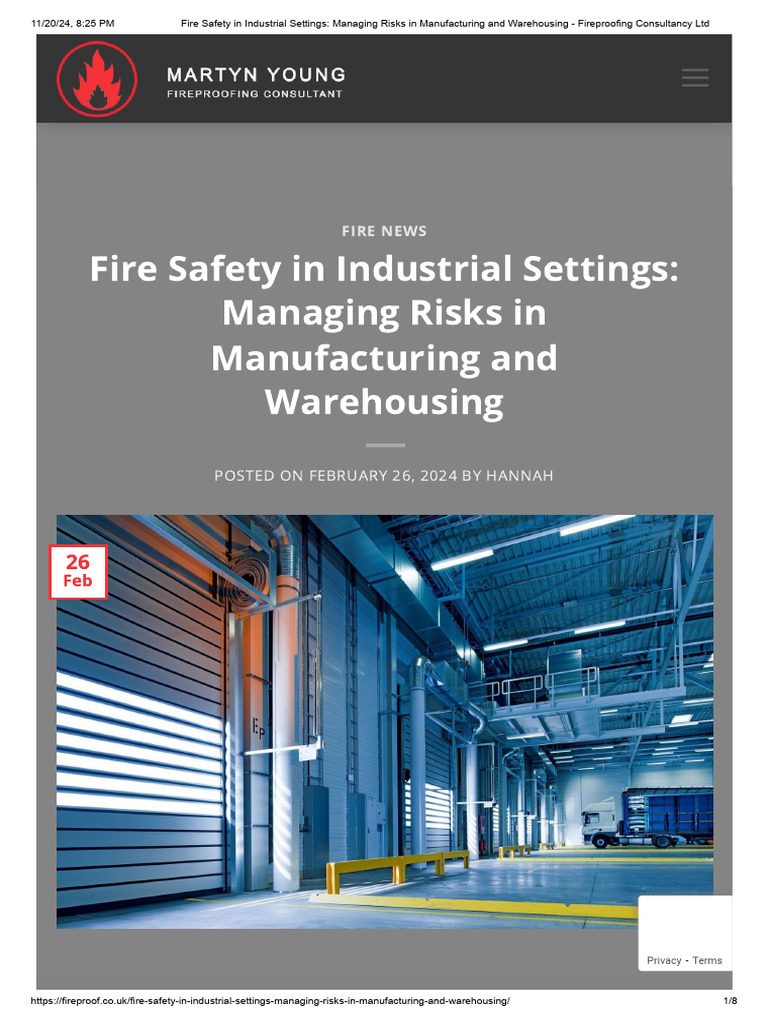 Fire Safety in Industrial Settings - Managing Risks in Manufacturing ...