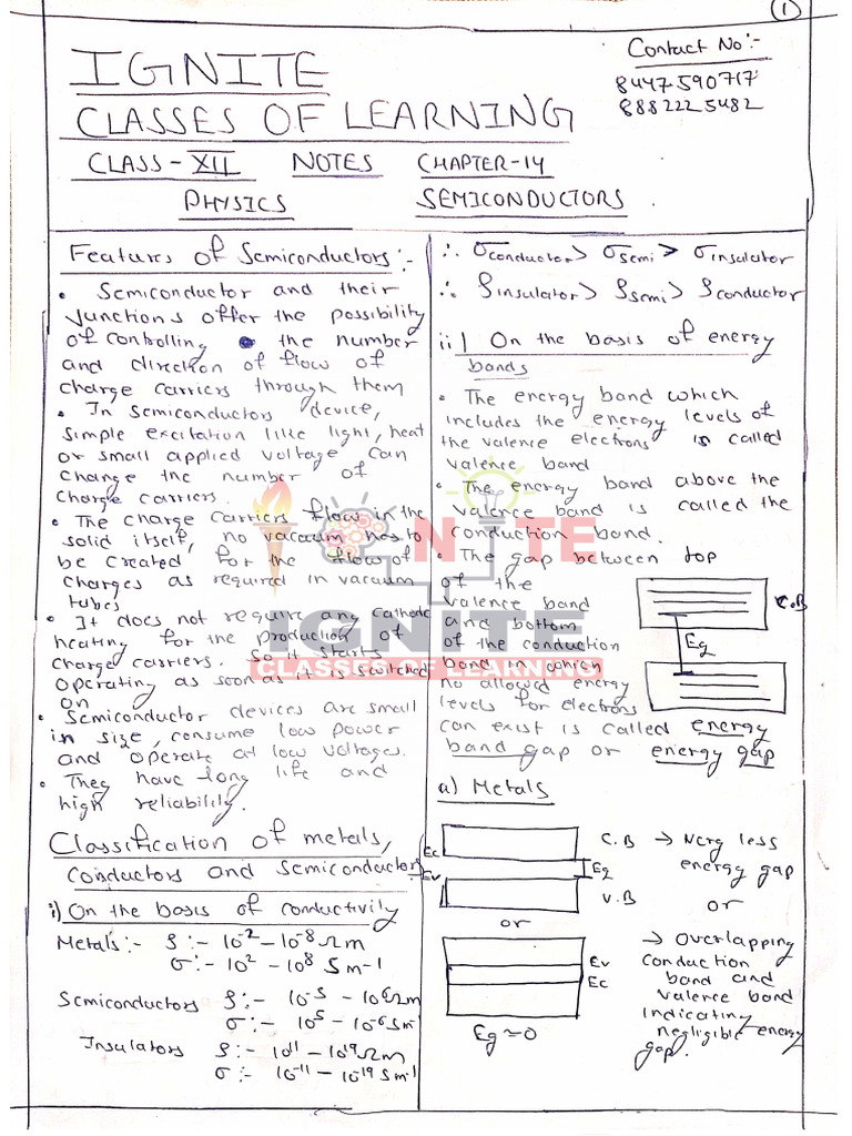 Semiconductors Notes | PDF