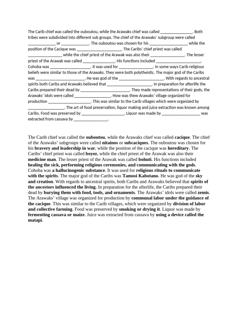 The Carib chief was called the ouboutou | PDF