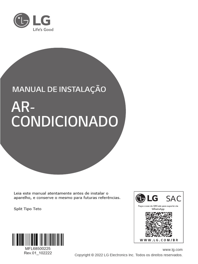 Manual de Instalacao Evaporadora Split Teto Lg Inverter Wifi | PDF | Ar ... Manual de Instalacao Evaporadora Split Teto Lg Inverter Wifi | PDF | Ar ...