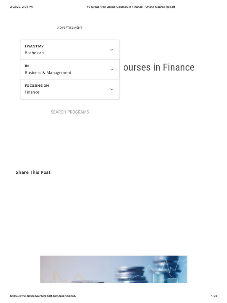 10 Great Free Online Courses in Finance - Online Course Report | PDF ...