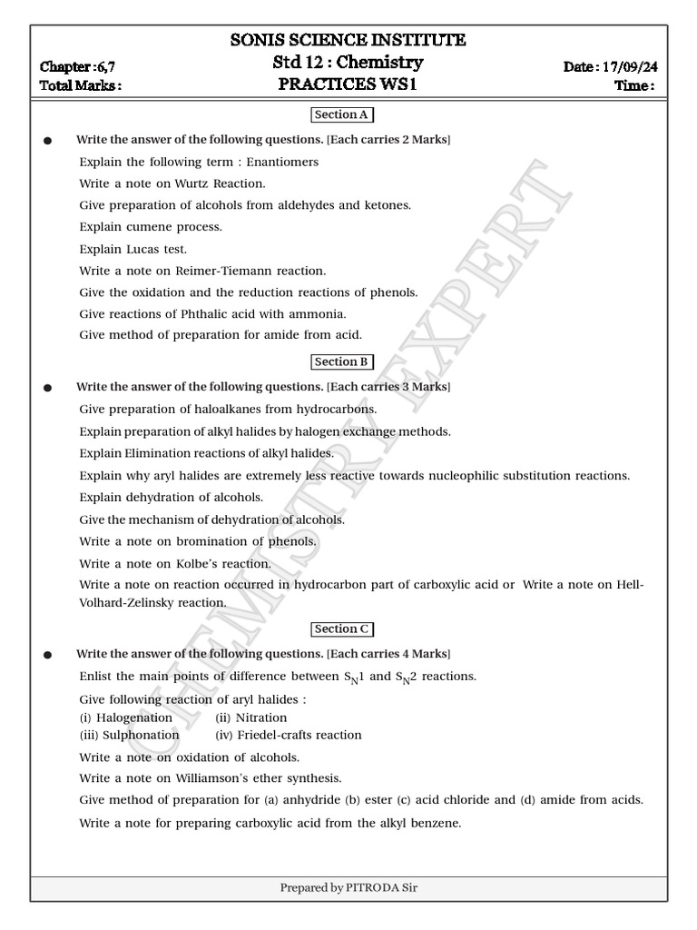 imp chem ch 6 7 | PDF | Chemical Reactions | Organic Chemistry
