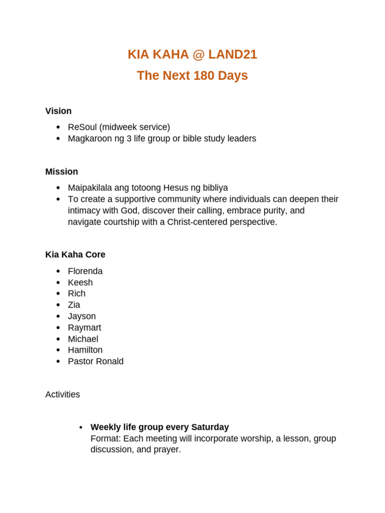 Kia Kaha Land21 | PDF