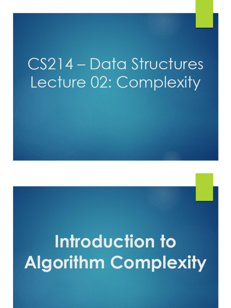 CS214 DS2024 Lec 2 Complexity | PDF | Computational Complexity Theory | Algorithms