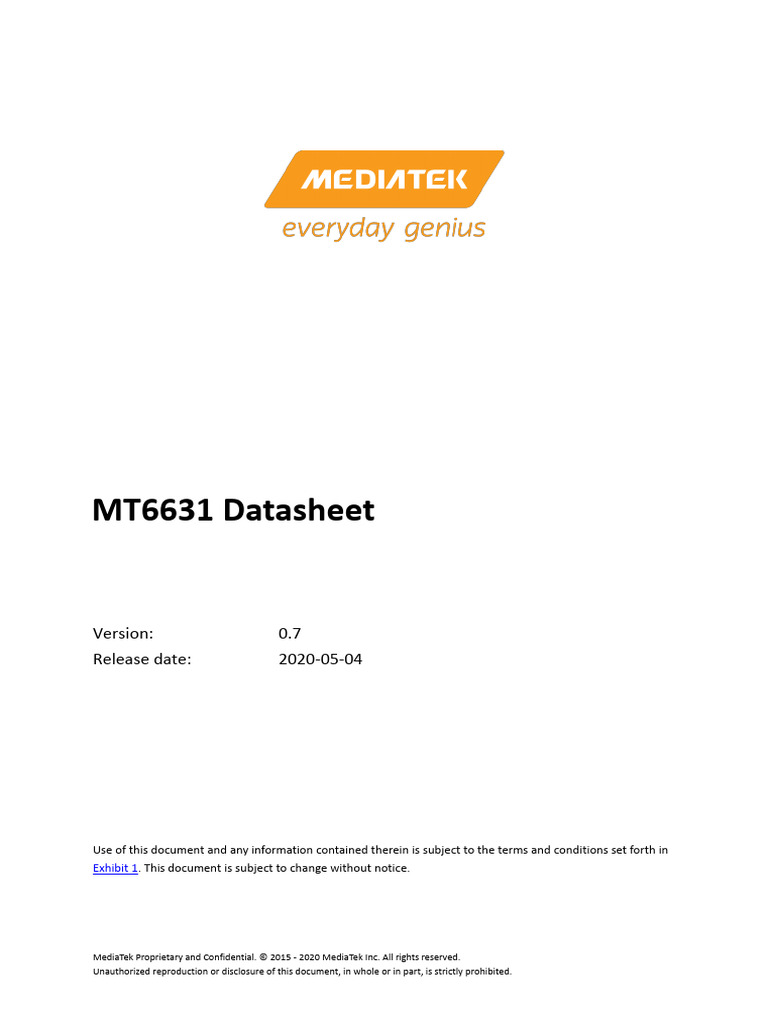 MT6631 Datasheet Overview | PDF | Wi Fi | Bluetooth