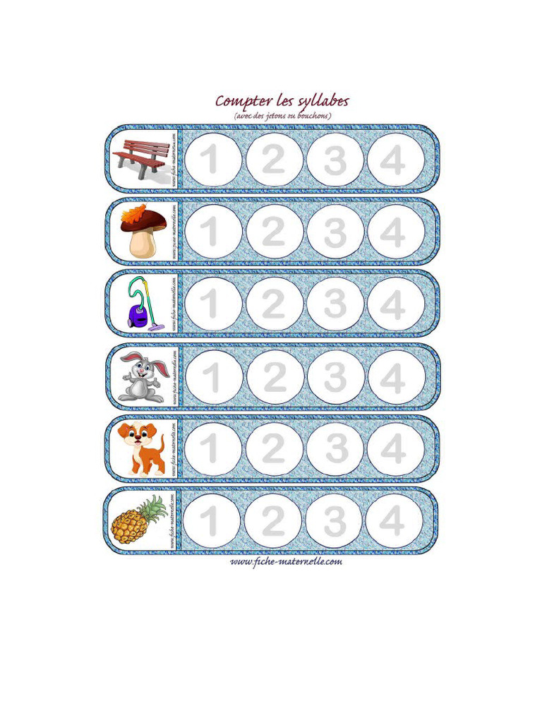 Atelier 7 - Jeu comptage de syllabes | PDF