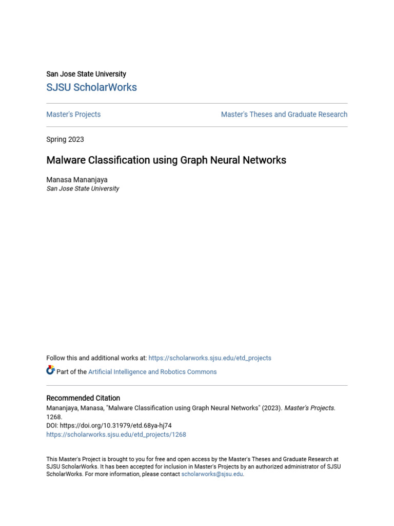 Malware Classification Using Graph Neural Networks Pdf Computational Neuroscience Computing