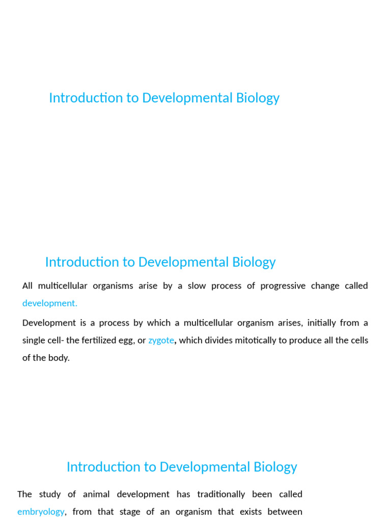 1-Introduction to Developmental Biology | PDF