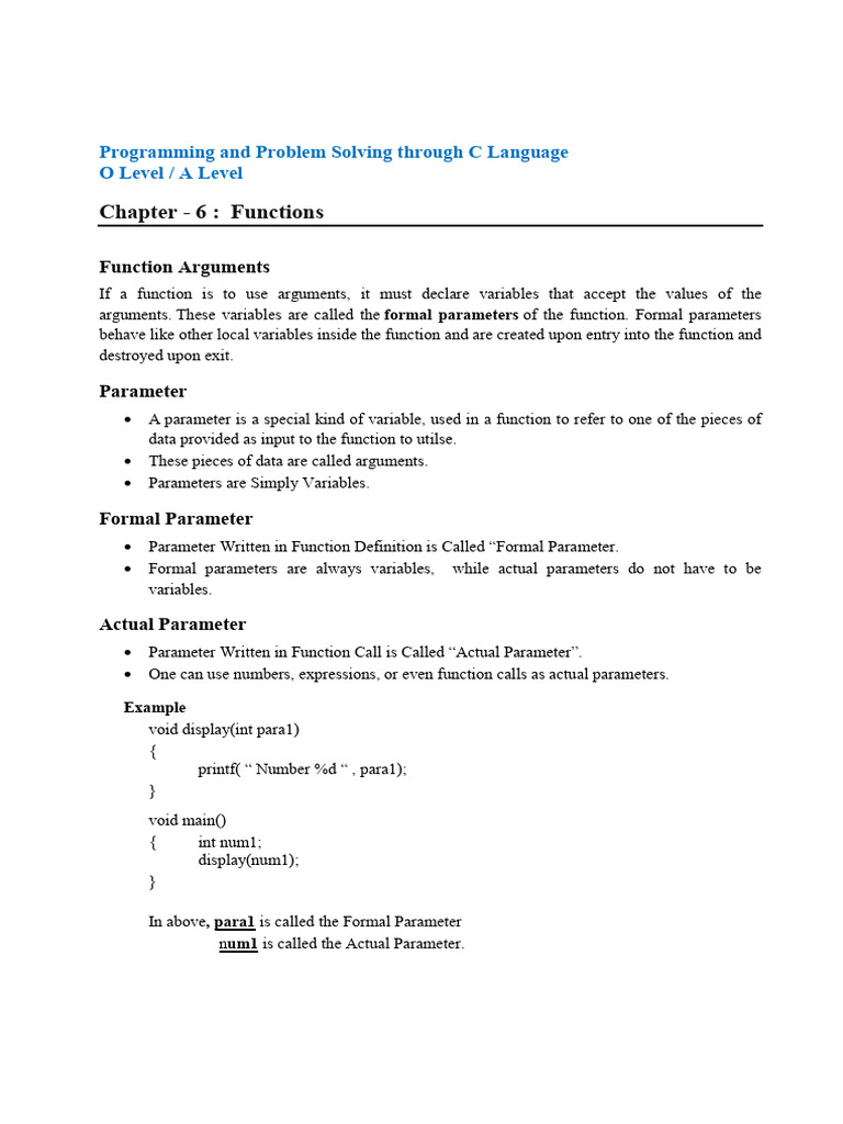 Functions | PDF | Parameter (Computer Programming) | Software Development