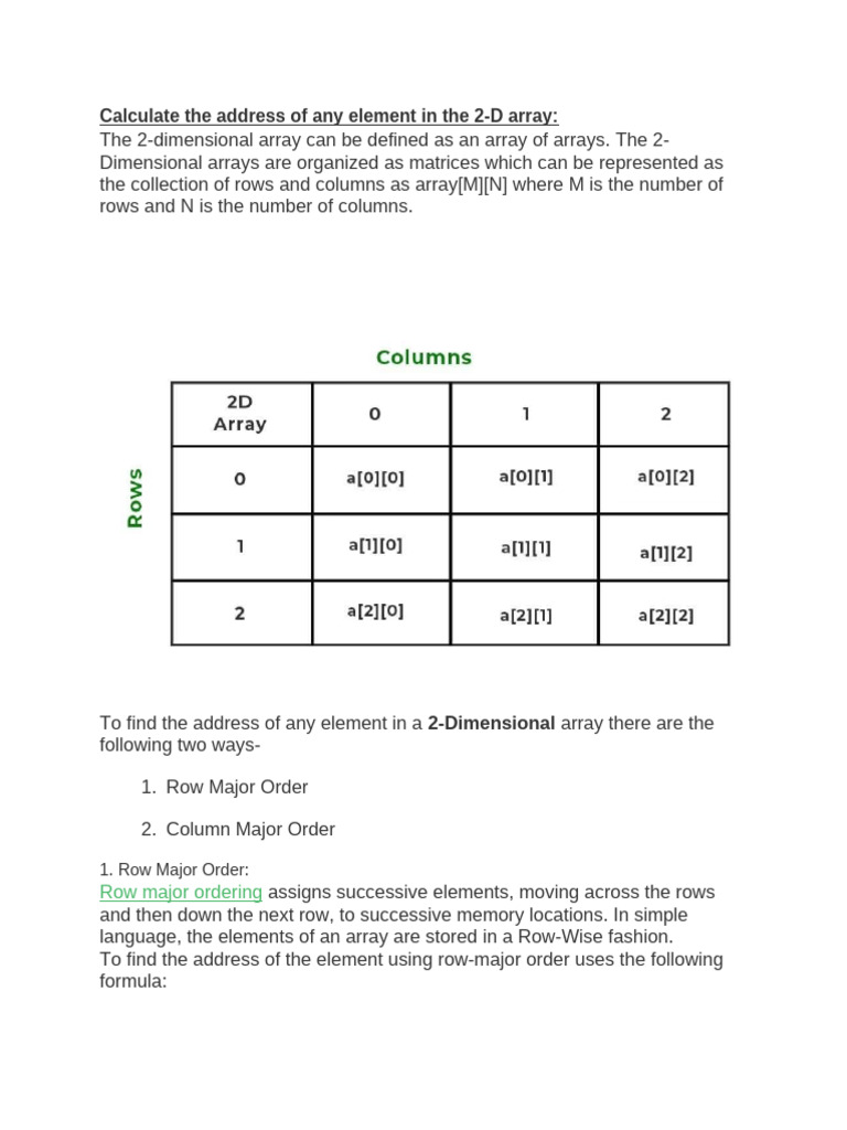 2D Array | PDF | Matrix (Mathematics) | Linear Algebra 2D Array | PDF | Matrix (Mathematics) | Linear Algebra