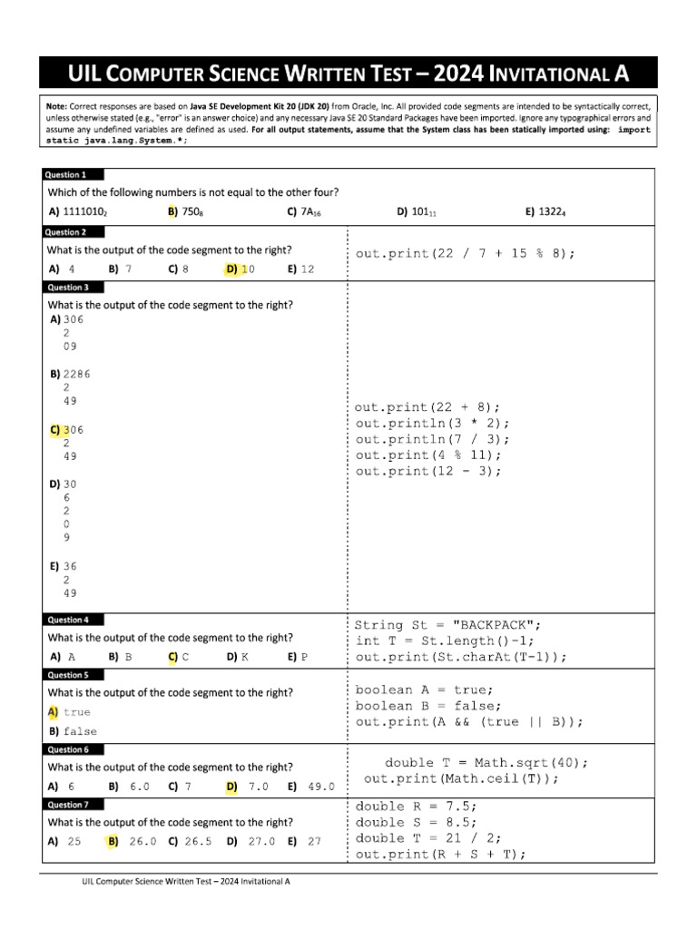 Written Test Pgs 4-6 | PDF
