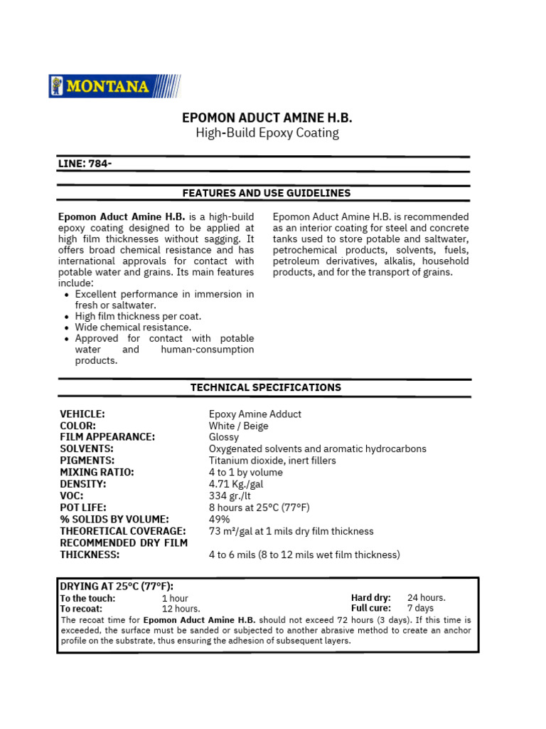 Epomon Aducto Amina HB 784 PDF | PDF | Materials | Chemical Substances