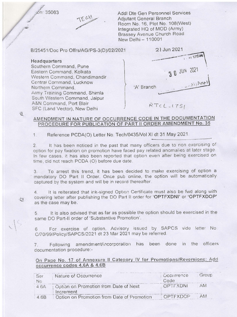 Amendment of Occurrence Code | PDF