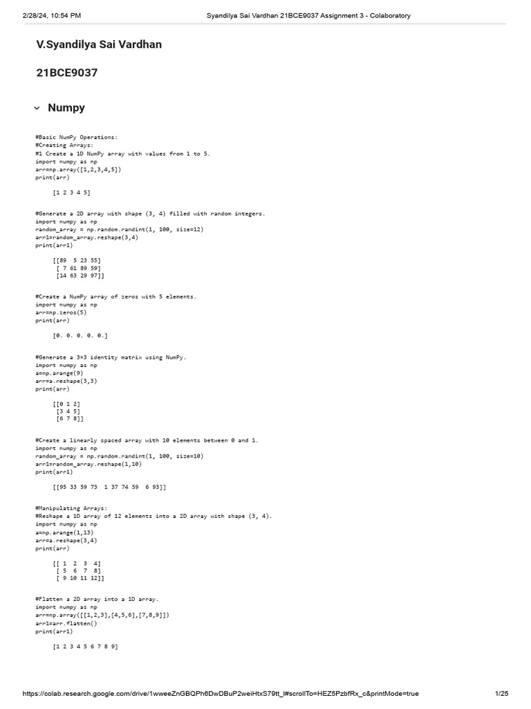 Syandilya Sai Vardhan 21BCE9037 Assignment 5 | PDF | Statistical Analysis | Teaching Mathematics